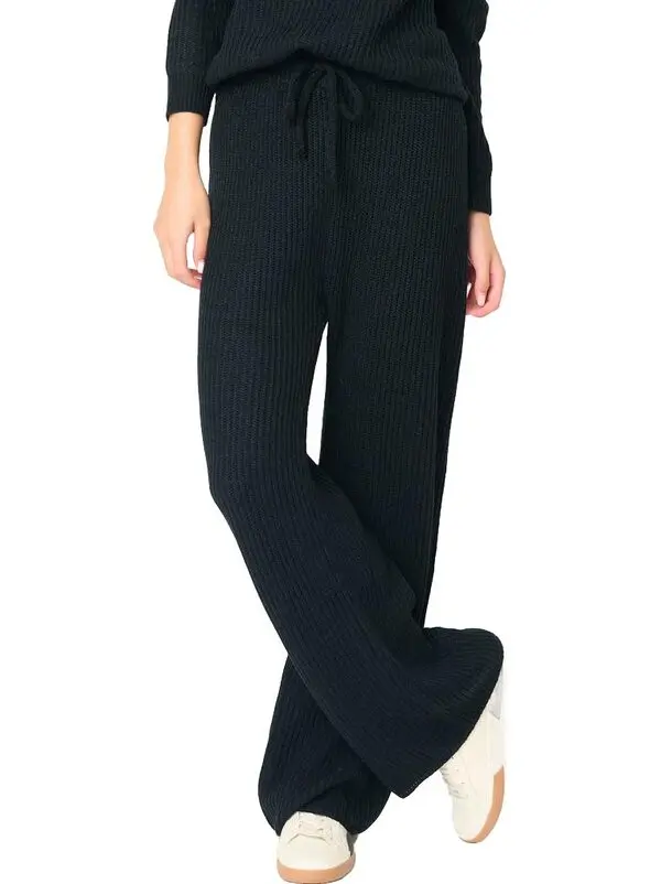GIBSONLOOK Gigi Drawstring Ribbed Sweater Pants - Black