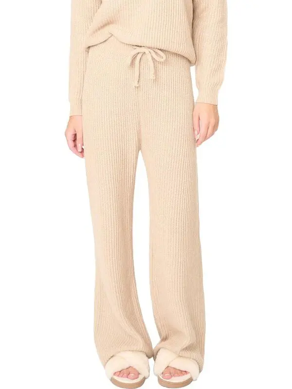GIBSONLOOK Gigi Drawstring Ribbed Sweater Pants - Neutral