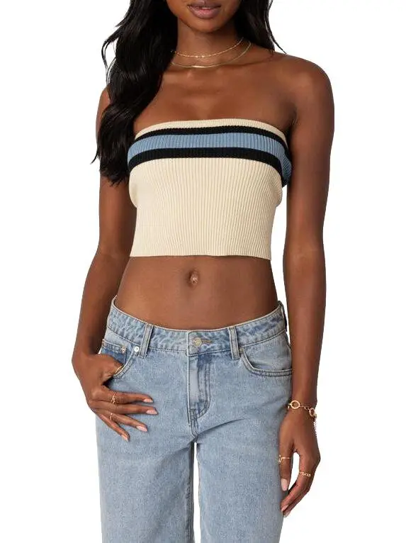 EDIKTED Cyprus Rib Tube Top - Beige