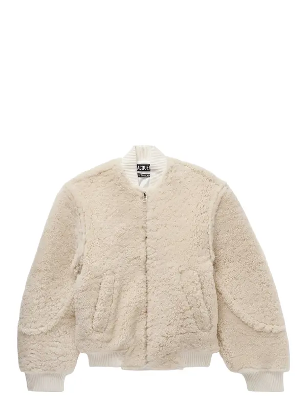 Jacquemus Pilou Shearling Bomber Jacket - Neutrals