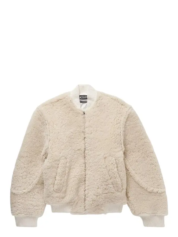 Jacquemus Pilou Shearling Bomber Jacket - Neutrals
