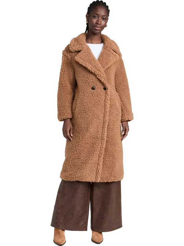 UGG Gertrude Long Teddy Overcoat - Chestnut