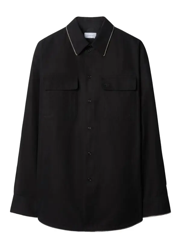 Off-White Zip-edge Cotton Shirt - Black