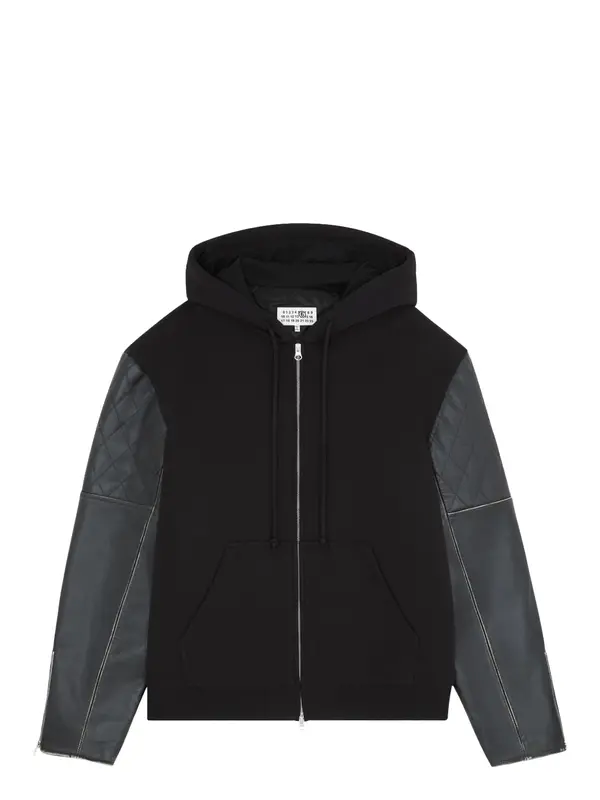 MAISON MARGIELA Zip-up Hooded Jacket - Black