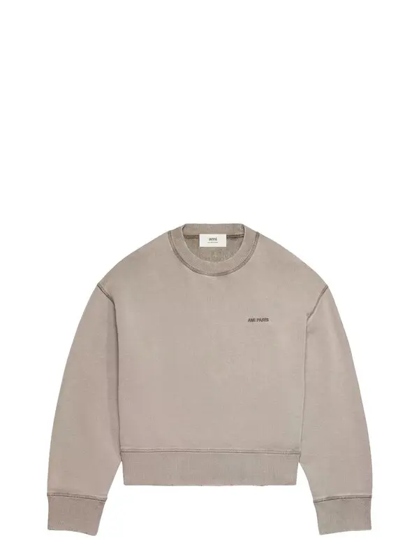 Ami Fade Out Cotton Sweatshirt - Grey