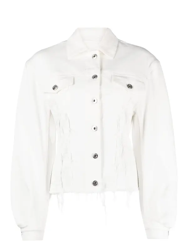 LANVIN Distressed Denim Jacket - White