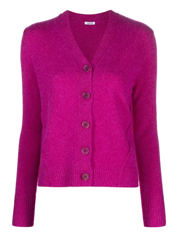 Aspesi V-neck Wool Cardigan - Pink