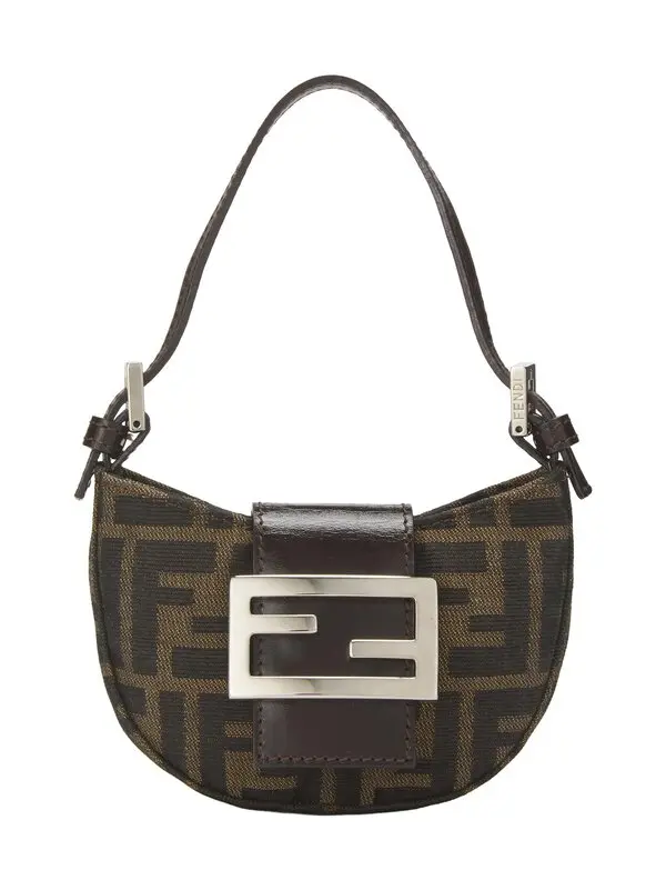 Fendi Zucca Canvas Croissant Bag - Brown
