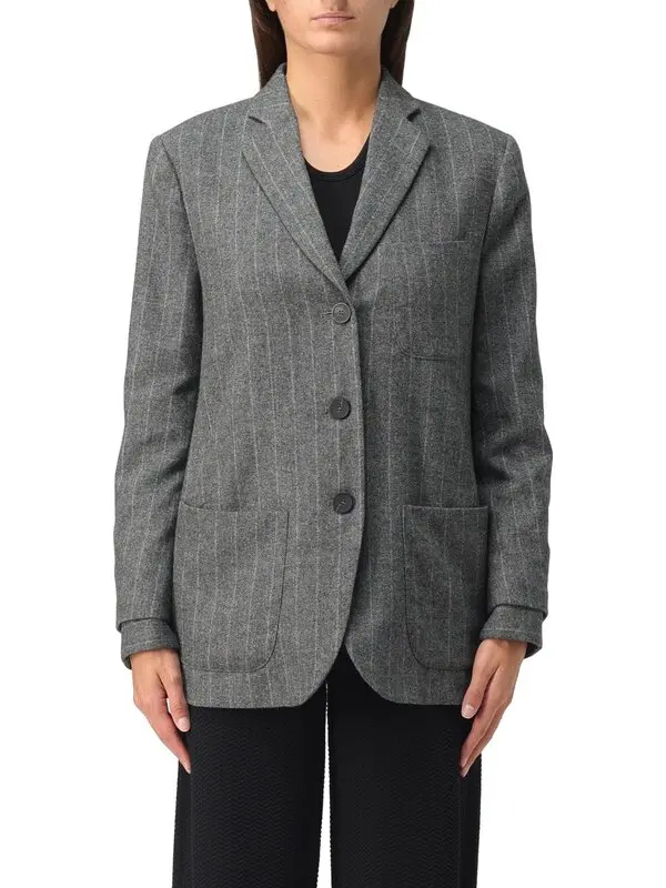 Emporio Armani Striped Single Breasted Jacket - Multicolor