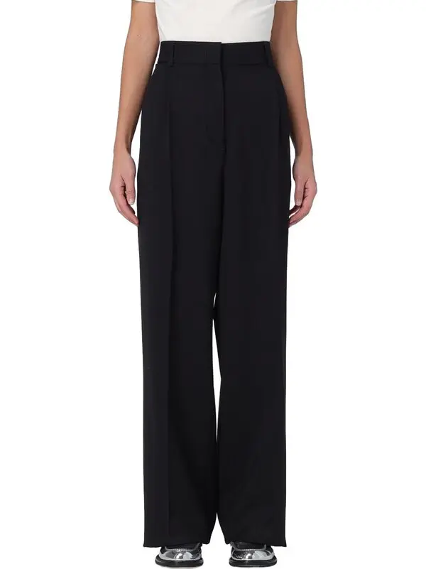 MSGM Trousers In Stretch Wool - Black