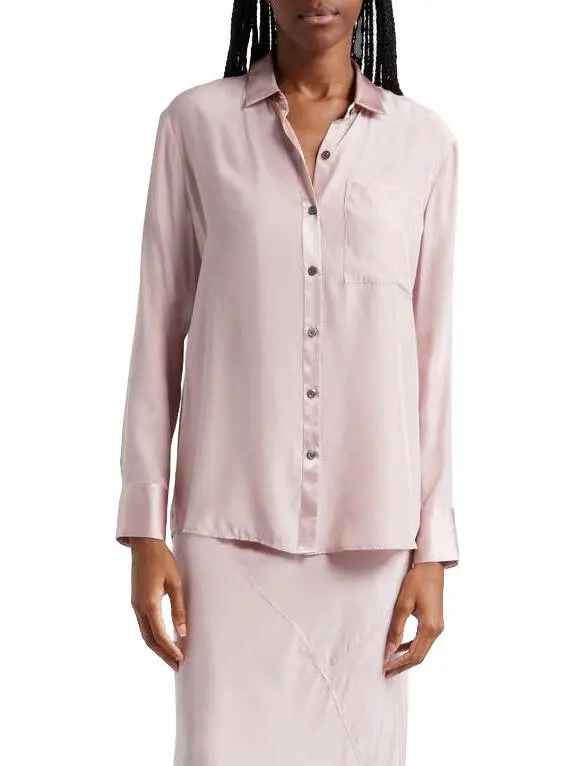 ATM Anthony Thomas Melillo Matte Silk Shirt - Pink Lilac