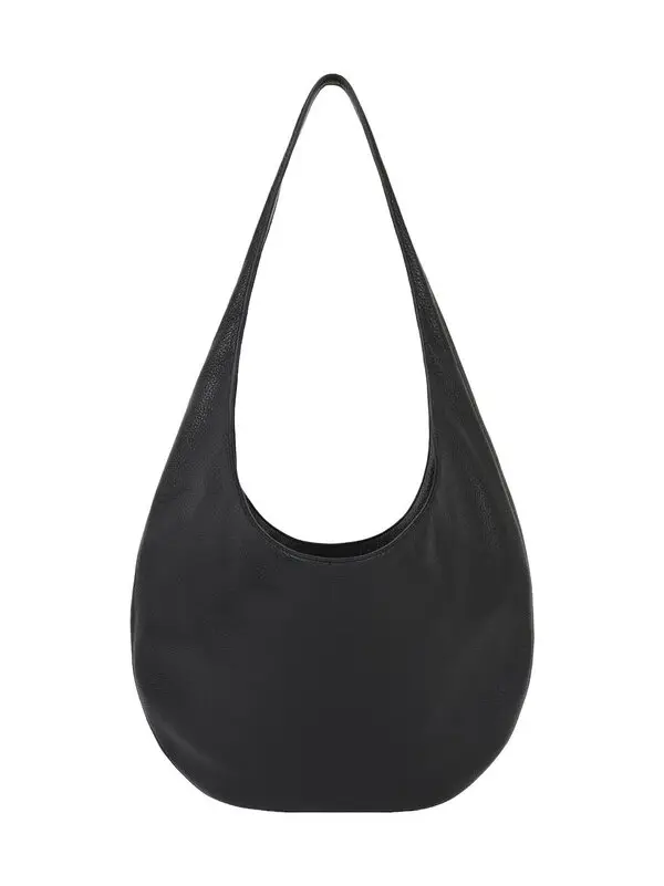 WE-AR4 The H Leather Hobo Bag - Black