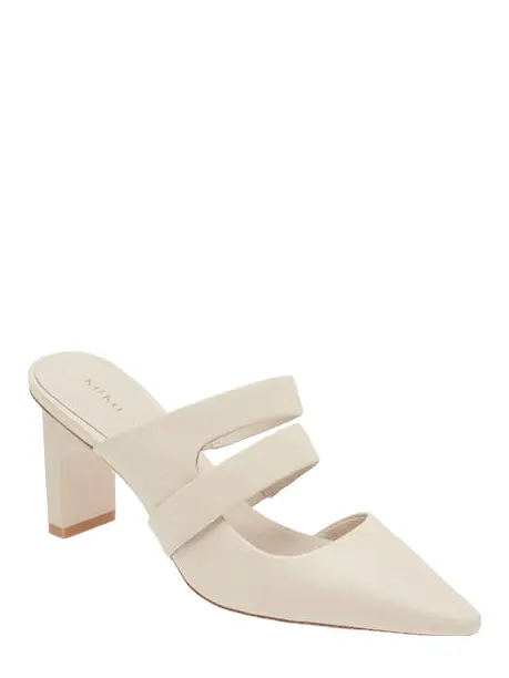 KOKO + PALENKI Century Pointed Toe Mule - Beige Leather