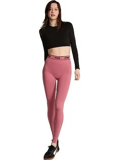 Pink Seamless Classic Leggings - Pink