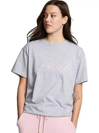 Pink Campus Cotton™ Tee - Grey