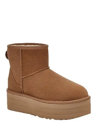 Pink Ugg® Classic Mini Platform Boots - Brown