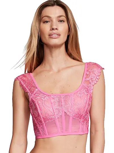 Victoria's Secret Dream Angels Floral Embroidered Corset Top - Multicolored