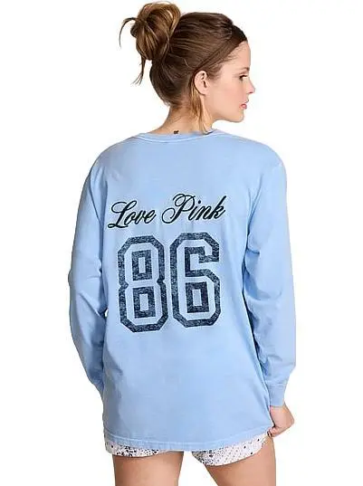 Pink Long-sleeve Tee - Blue