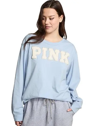 Pink Long-sleeve Tee - Blue