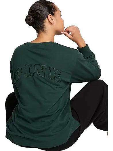 Pink Campus Cotton™ Long-sleeve Tee - Green