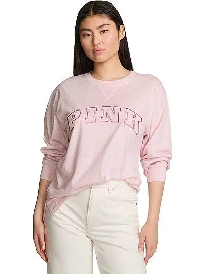 Pink Campus Cotton™ Long-sleeve Tee - Pink