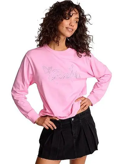 Pink Campus Cotton™ Long-sleeve Tee - Pink