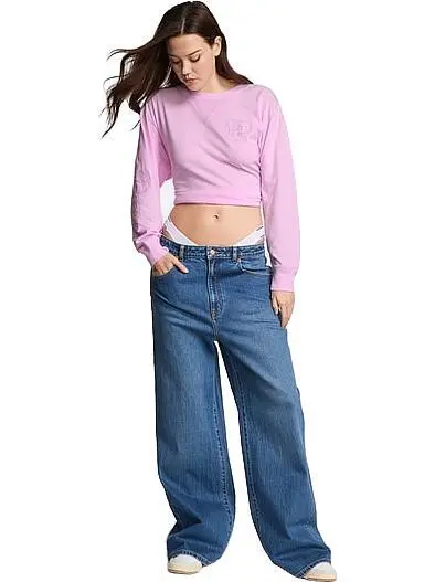 Pink Long-sleeve Tee - Purple