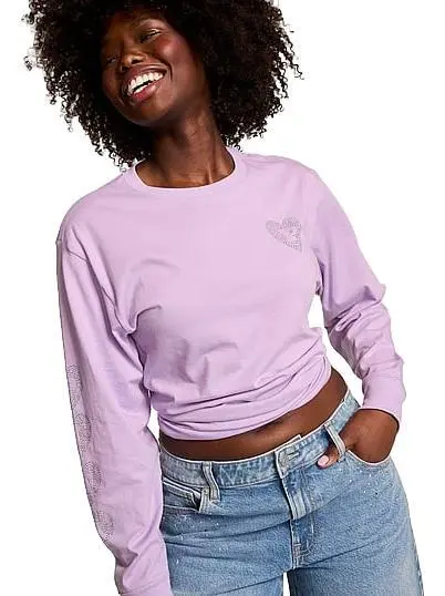 Pink Campus Cotton™ Long-sleeve Tee - Purple
