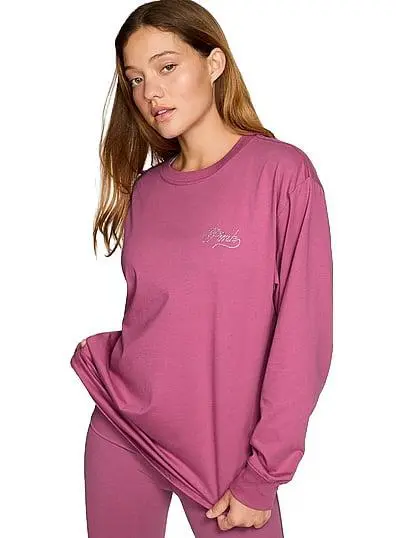 Pink Campus Cotton™ Long-sleeve Tee - Red