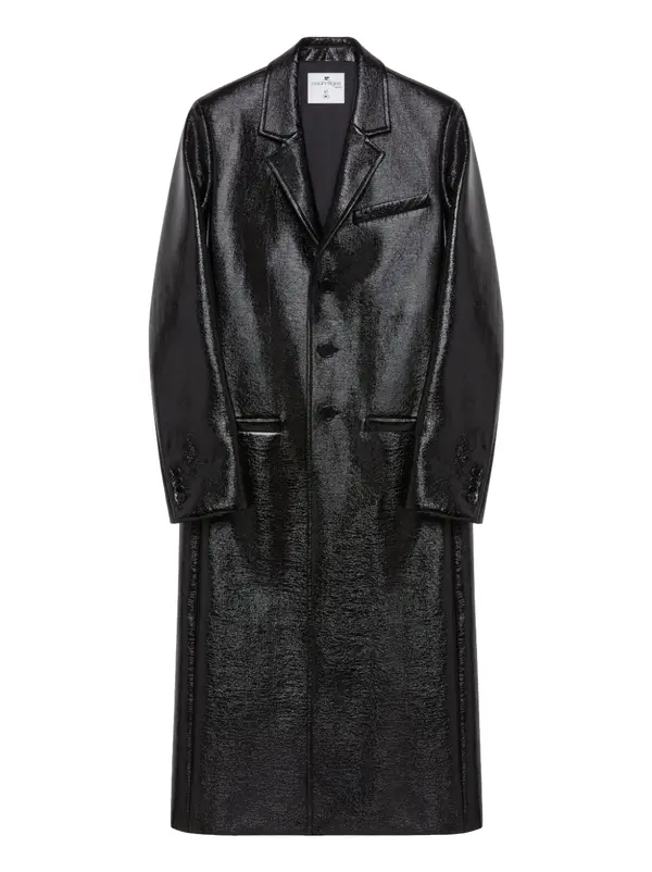 COURREGES Single-breasted Tailored Coat - Black