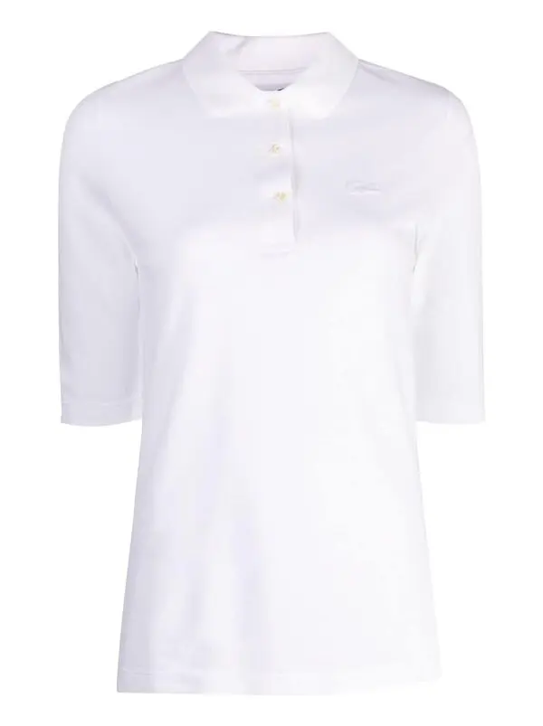 Lacoste Logo-embroidered Cotton Polo Shirt - White
