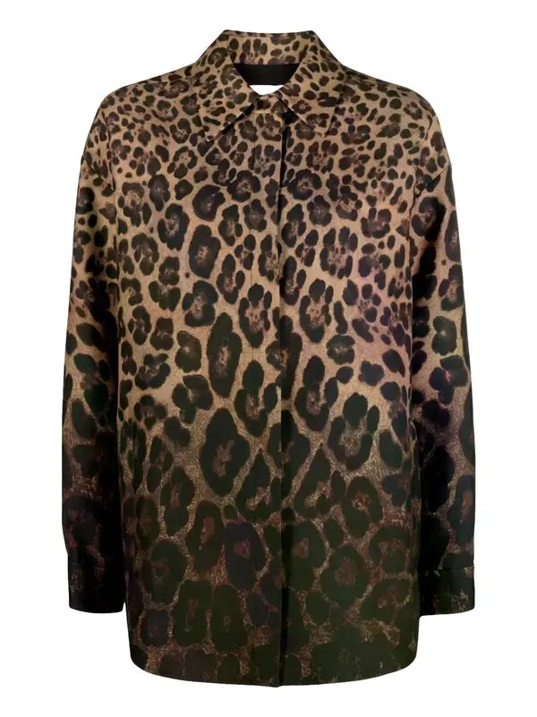 Valentino Garavani Leopard-print Shirt Jacket - Brown