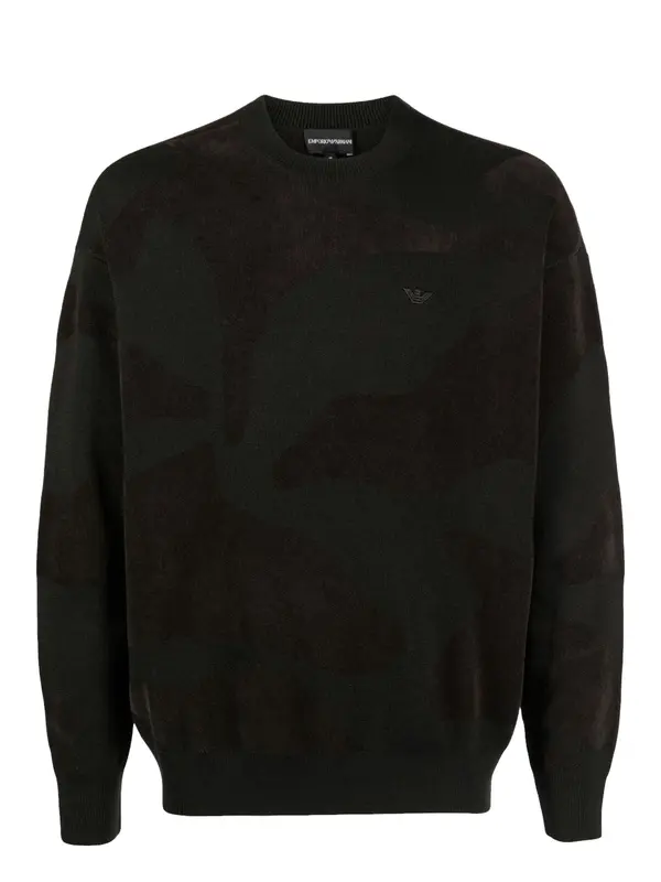 Emporio Armani Camouflage-pattern Jumper - Green