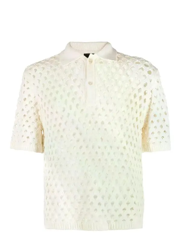 StÜssy Big Mesh Cotton Polo Jumper - White