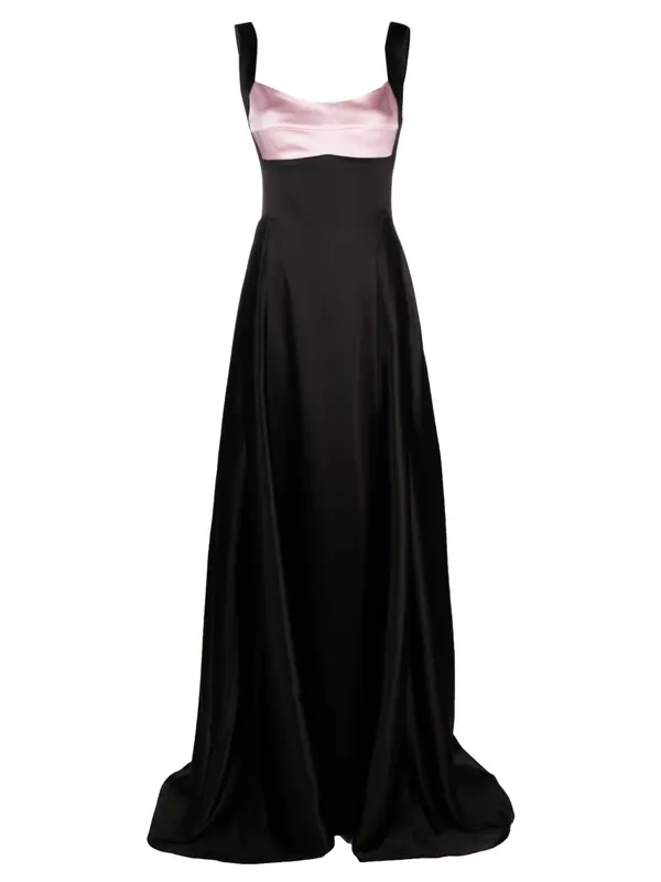 ATU BODY COUTURE Colourblock Satin Gown - Black