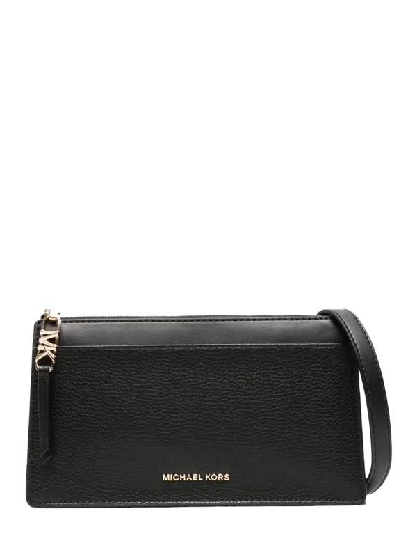 Michael Kors Logo-lettering Leather Crossbody Bag - Black