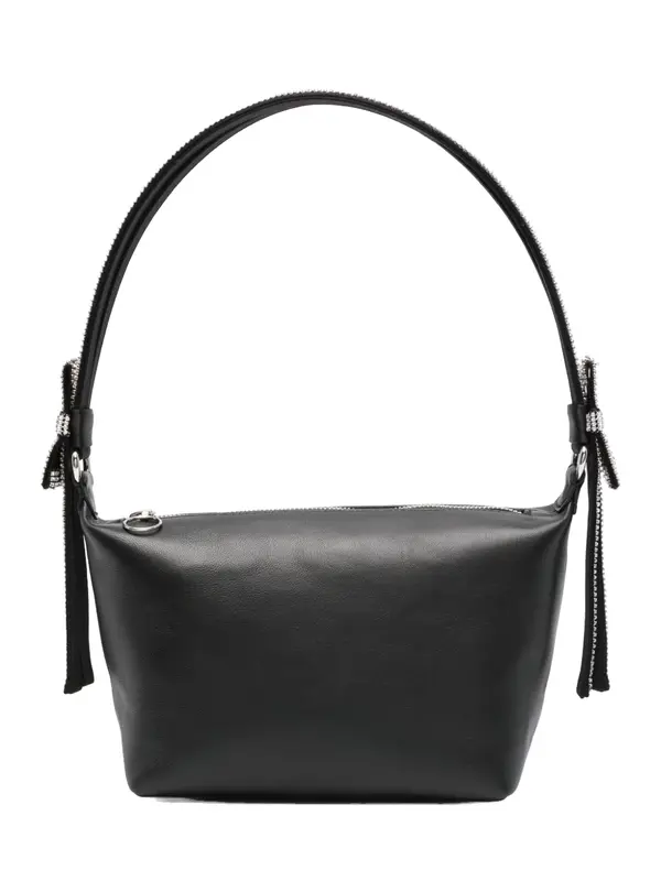 Kara Crystal-strap Leather Tote Bag - Black