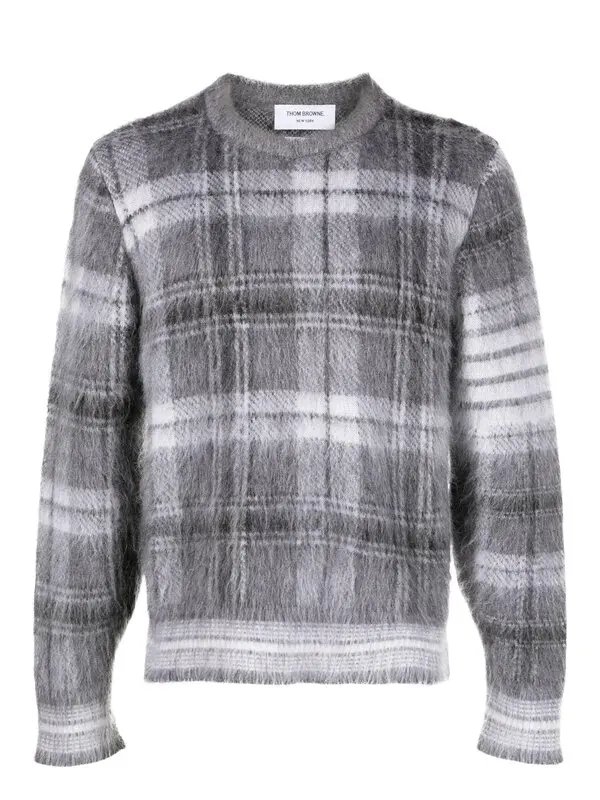 Thom Browne Tartan Pattern Jumper - Grey
