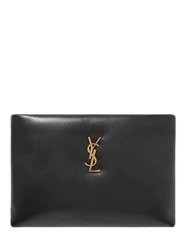 Saint Laurent Calypso Small Padded Leather Clutch - Black