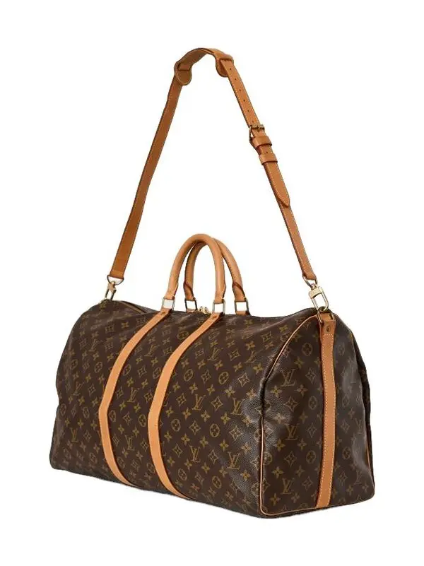 LOUIS VUITTON Keepall Bandouliere 55 Duffle Bag, Monogram - Brown