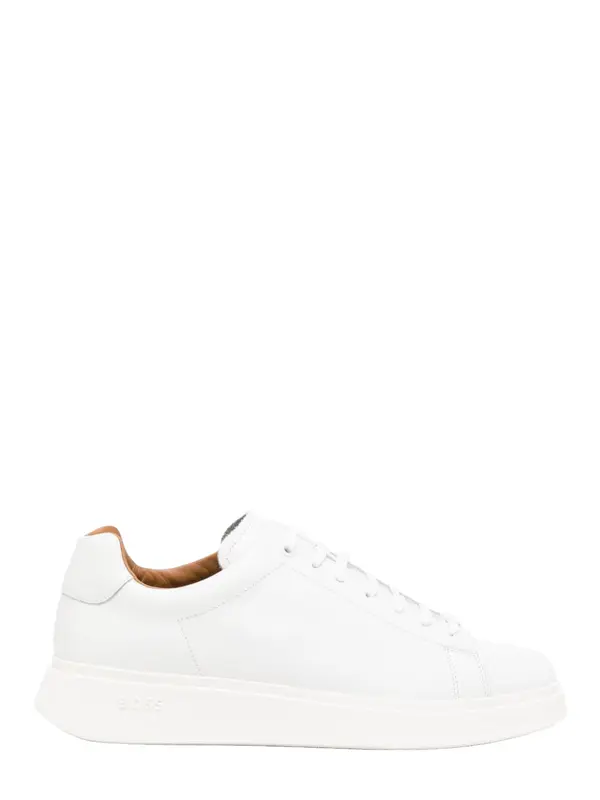 BOSS Lace-up Leather Sneakers - White