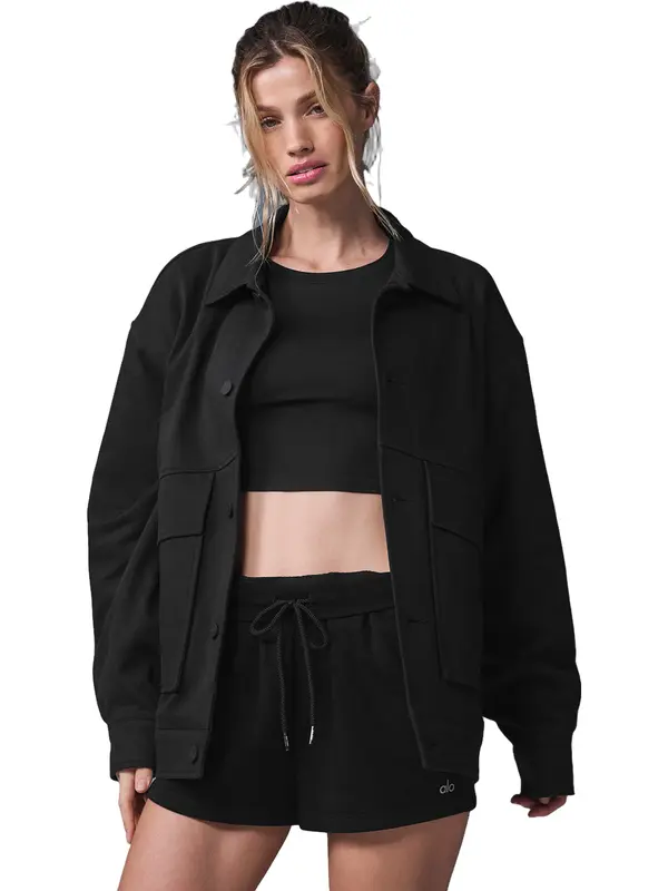 Alo Yoga One Up Cotton-blend Jacket - Black