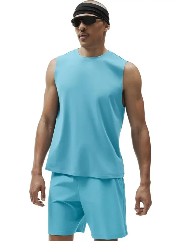 Alo Yoga Conquer Muscle Tank Top - Blue Breeze