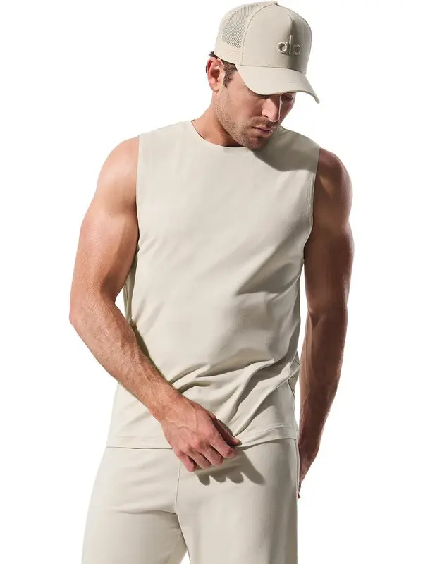 Alo Yoga Conquer Muscle Tank Top - Bone