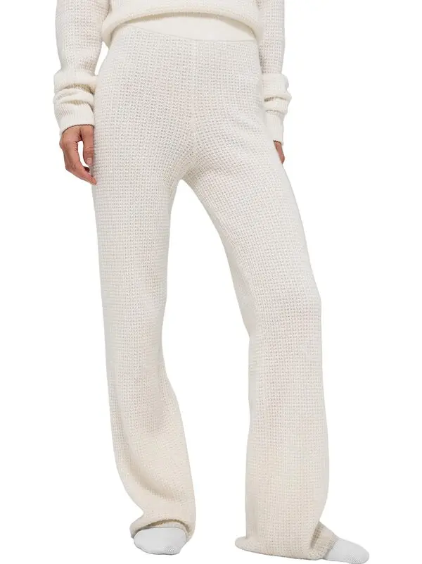 Alo Yoga Cashmere High-waist Plush Waffle Pants - Ivory