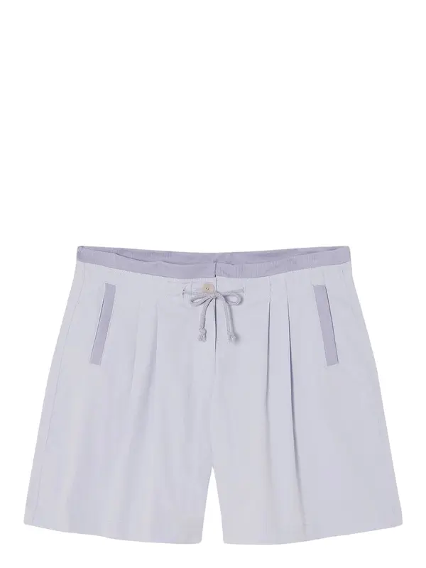 Paradised Valley Pleated Cotton-twill Shorts - Lilac