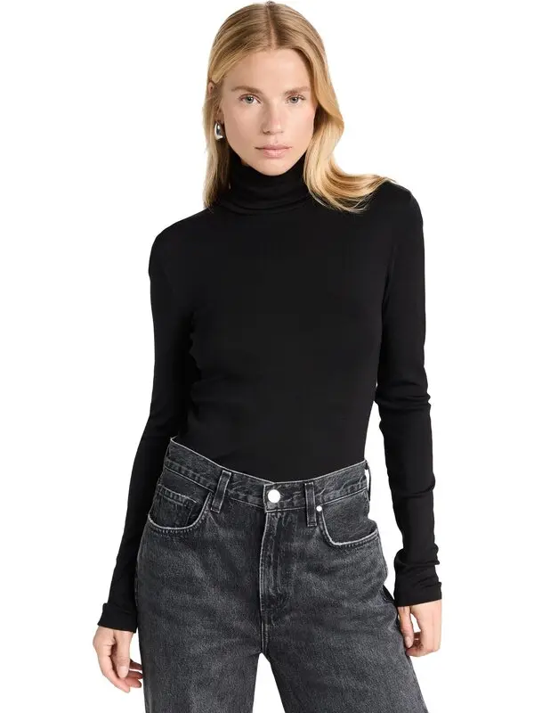 Splendid Classic Turtleneck - Black