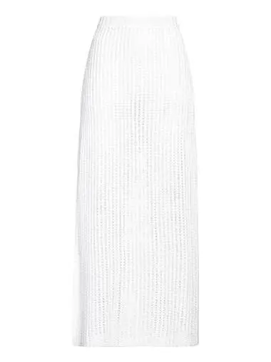 FERRAGAMO Maxi Flared Knit Skirt - White