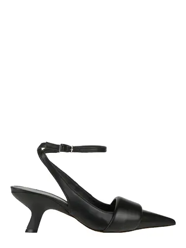VIC MATIE Leather Spool Heel Pumps - Black