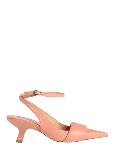 VIC MATIE Leather Spool Heel Pumps - Pink